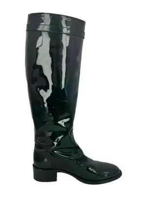Fendi Patent Leather Knee-high Riding Boots - Black