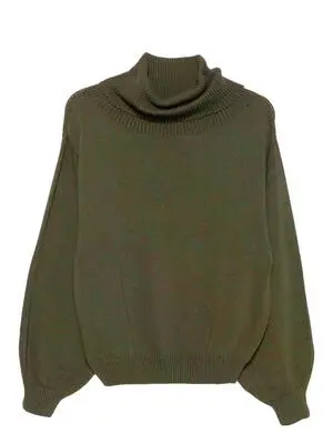 BASERANGE Ribbed-knit Roll Neck Sweater - Green