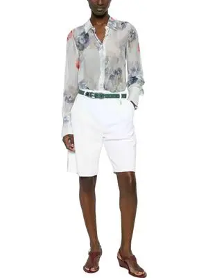 BLUGIRL Floral Print Sheer Shirt - Blue