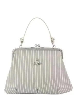 VIVIENNE WESTWOOD Vivienne Westwood Granny Frame Stripe-Print Clutch Bag Grey