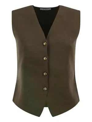 Max Mara Button-fastening Knitted Waistcoat - Green