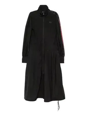 Y3 Logo Print Zip-fastening Midi Dress - Black
