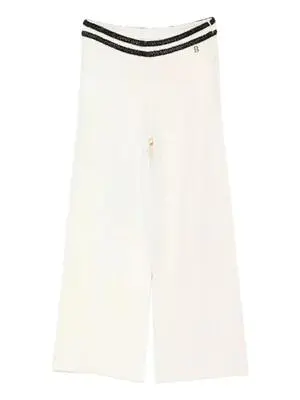 BLUGIRL Braided-trim Wide-leg Trousers - Neutrals
