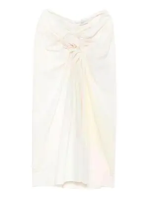 Magda Butrym Knot-detail Ruched Midi Skirt - Neutrals