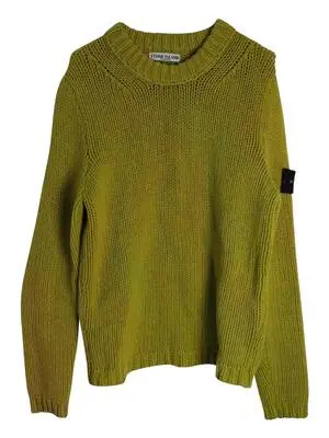 Stone Island Chunky Knit Crew Neck Sweater - Yellow