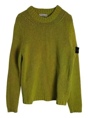 Stone Island Chunky Knit Crew Neck Sweater - Yellow