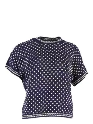 LORO PIANA Loro Piana Heart Intarsia-Knit Crew Neck Top