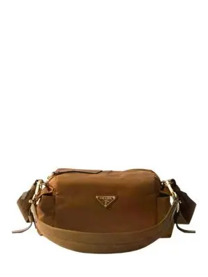 Prada Re-nylon And Leather Shoulder Bag - Brown
