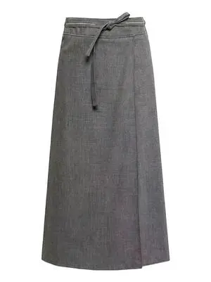 Peserico Melange Effect Wrap Midi Skirt - Grey