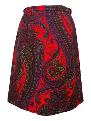 Miu Miu Paisley-print A-line Mini Skirt - Red
