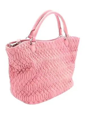 Miu Miu Nappa Crystal Three-way Leather Tote Bag - Pink