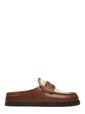BIRKENSTOCK Naples Calf Leather-trimmed Canvas Sandals - Brown