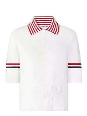 Thom Browne Stripe-detail Polo Shirt - White