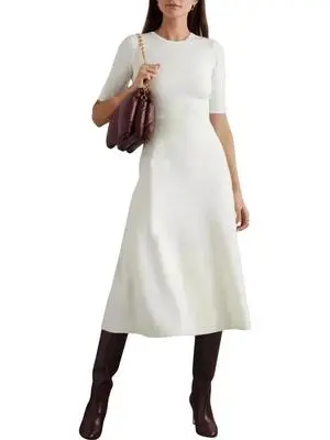 Gabriela Hearst Gabriela Hearst Ivory White Knitted Short Sleeve Midi Dress Neutrals