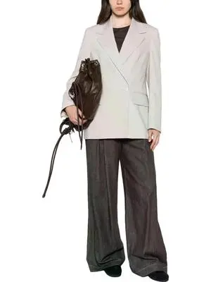 Liviana Conti Double-breasted Notched Lapel Blazer - Purple