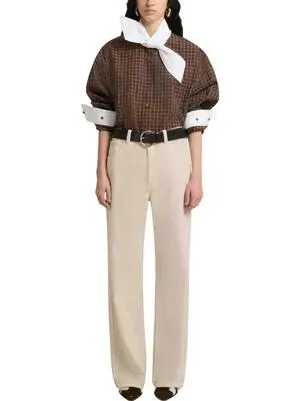 Marni Off-white Corduroy Flared Trousers - Neutrals