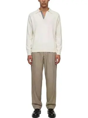 LARDINI Contrast-trim Raglan-sleeve Sweater - Neutrals
