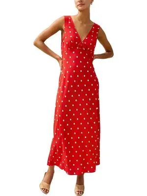 RAILS Xgiadzy Polka-dot Floral-appliqué Dress