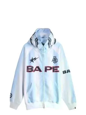 A BATHING APE Shark Motif Zip-up Hoodie - Blue