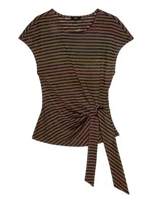 Rails Striped Tie-waist Top - Black
