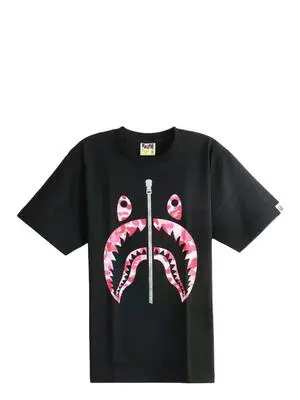 A BATHING APE Shark-print T-shirt - Black
