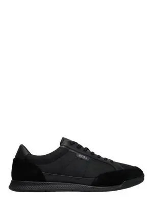 BOSS Suede-panelled Sneakers - Black