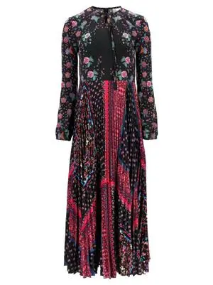 Valentino Garavani Floral Pleated Maxi Dress - Black