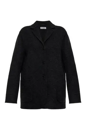 JIL SANDER Herringbone Wool Blazer - Black