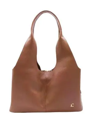COCCINELLE Logo Plaque Leather Shoulder Bag - Brown