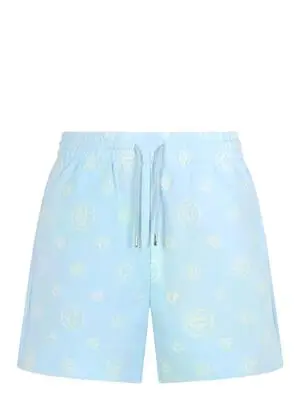 Casablanca Monogram-embroidered Shorts - Blue