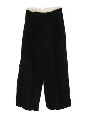 Sea Lace-trimmed Trousers - Black