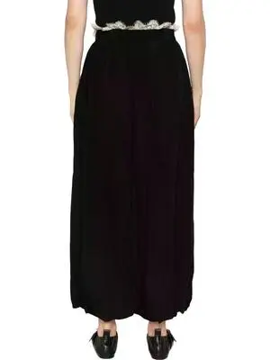 Sea Lace-trimmed Trousers - Black