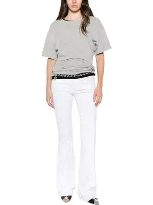 Moschino Raw-cut Hem Flared Jeans - White