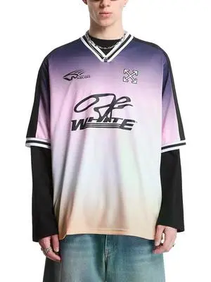 Off-White Degradé Effect Soccer T-shirt - Black