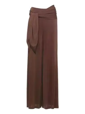 Marella Tie-waist Palazzo Pants - Brown
