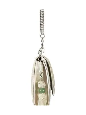 Shanghai Tang Braided Knot Clutch Bag With Tassel Detail - Neutrals
