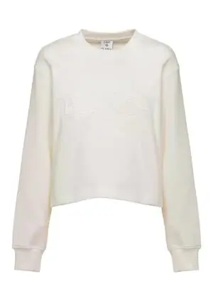 Casablanca Logo-embroidered Cropped Sweater - Neutrals
