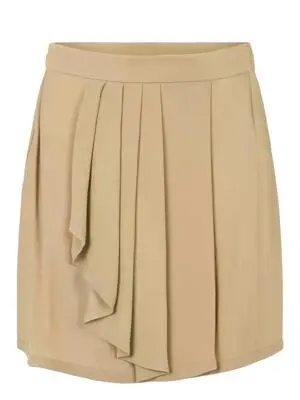Alberta Ferretti Draped Pleated Mini Skirt - Neutrals