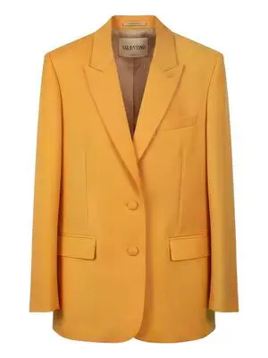 Valentino Garavani Single-breasted Blazer With Peak Lapels - Orange