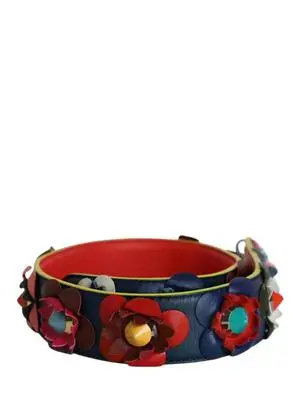 Fendi Flowerland Strap You Shoulder Strap - Blue
