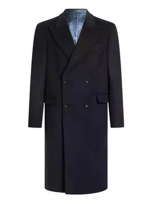 Etro Double-breasted Cashmere Coat - Blue