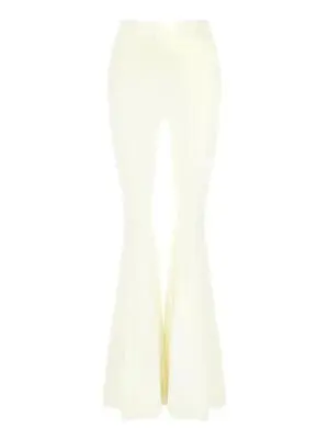MAISON ANAMI Ruched Flared Trousers - Neutrals