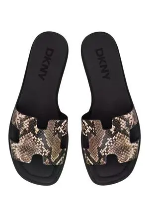 Dkny Columba Snake-effect Sandals - Neutrals