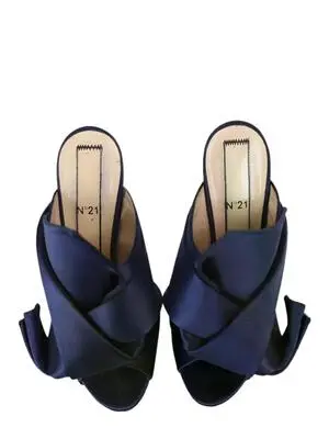 N°21 Satin Knot Mules - Blue