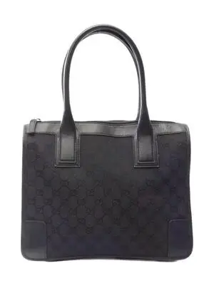 Gucci 2000s Medium Gg Canvas Tote Bag - Black