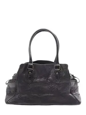 Fendi Zucca Embossed Trim Handbag - Black