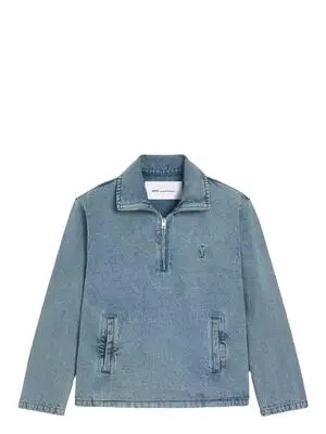 AMI Paris Cotton Vareuse With De Coeur - Blue