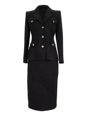 Alessandra Rich Tweed-effect Skirt Set - Black