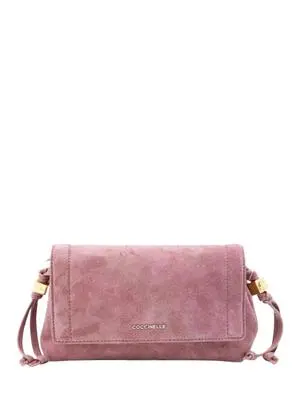 COCCINELLE Mini Suede Shoulder Bag With Logo Lettering - Pink