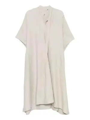 ZIGGY CHEN Panelled Short-sleeve Midi Dress - Neutrals